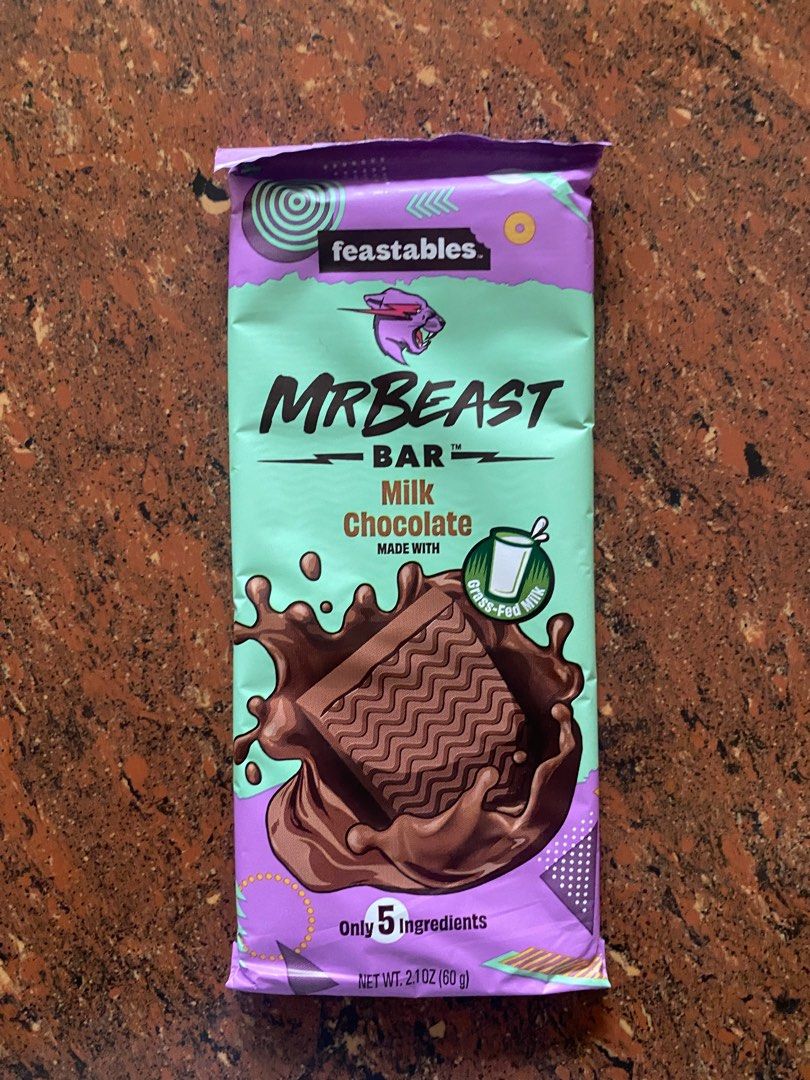 Mr Beast Feastables Chocolate Bar, Health & Nutrition, Health ...