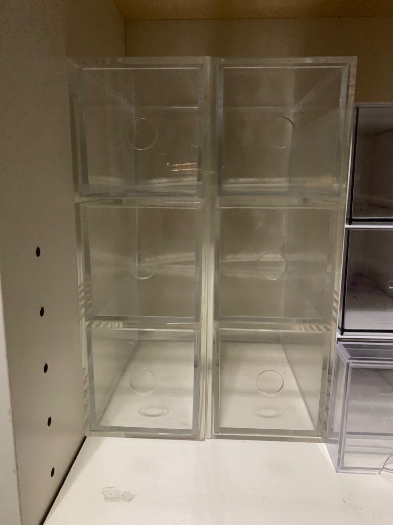 muji acrylic boxes (two), Furniture & Home Living, Furniture, Shelves ...
