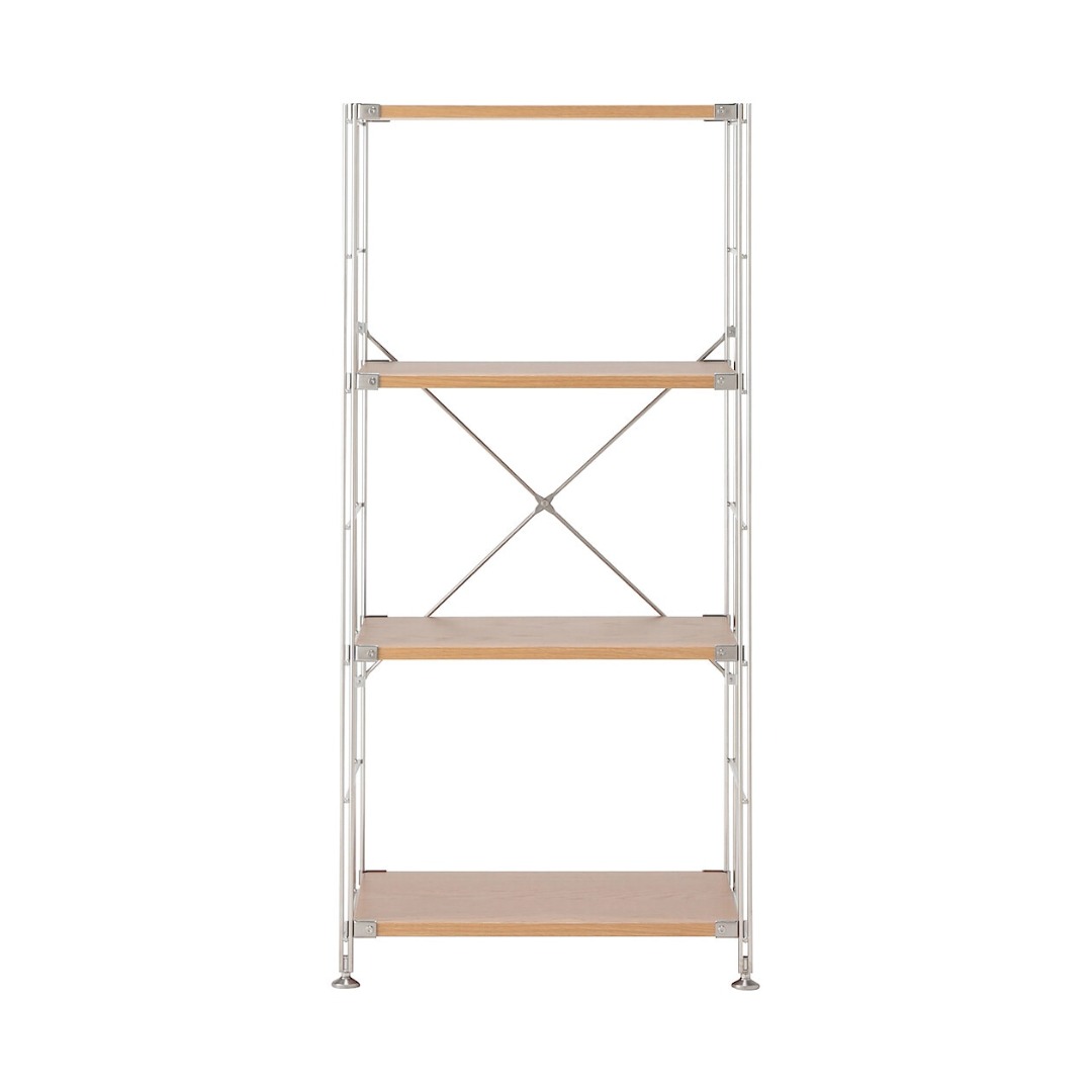 Muji Stainless Steel Oak Shelf Racking, Furniture & Home Living ...