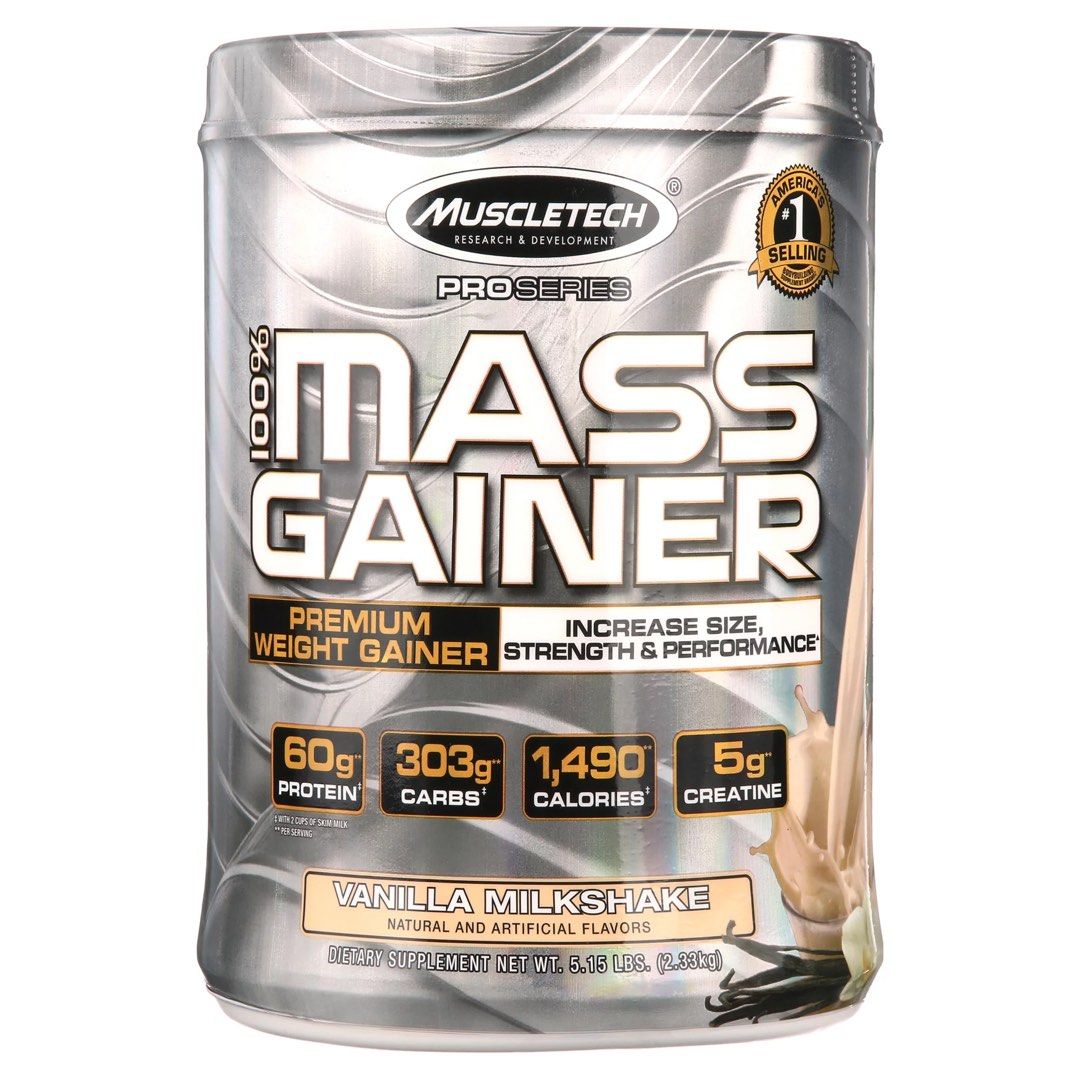 Muscletech PRO series 100% MASS GAINER (5lbs), Health & Nutrition ...
