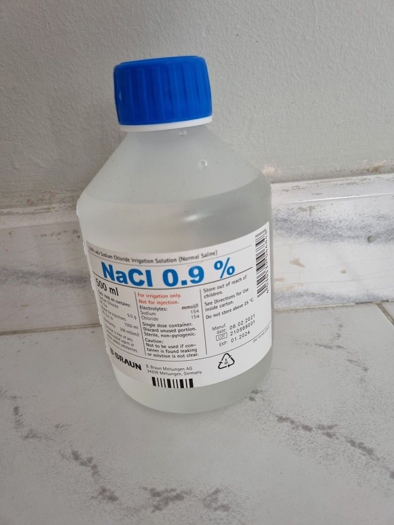 NaCI 0.9 Sodium Chloride Irrigation Solution, Health & Nutrition ...