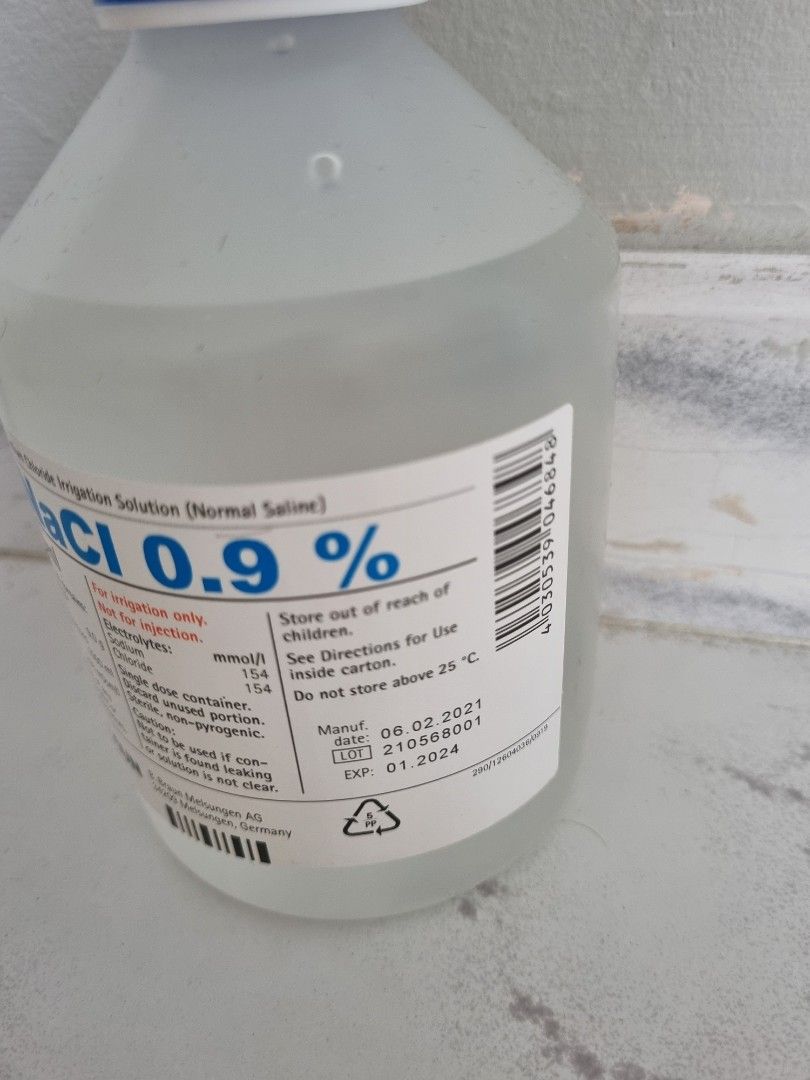 NaCI 0.9 Sodium Chloride Irrigation Solution, Health & Nutrition, Medical Supplies & Tools on ...
