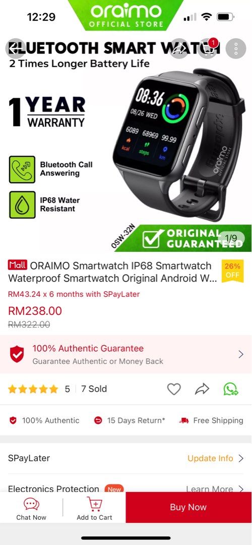 ORAIMO Smartwatch IP68 Smartwatch Waterproof Smartwatch Original ...