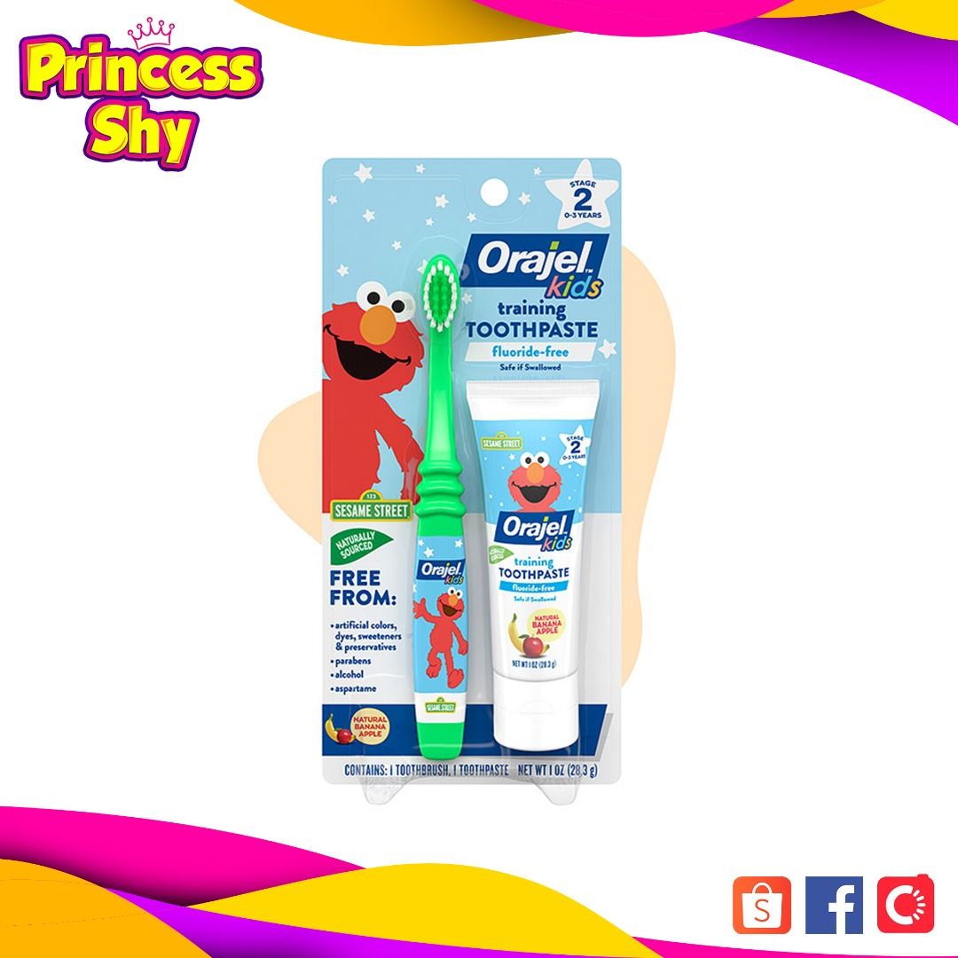 Orajel Kids Training Toothpaste Fluoride-Free with Toothbrush Stage 2 0 ...