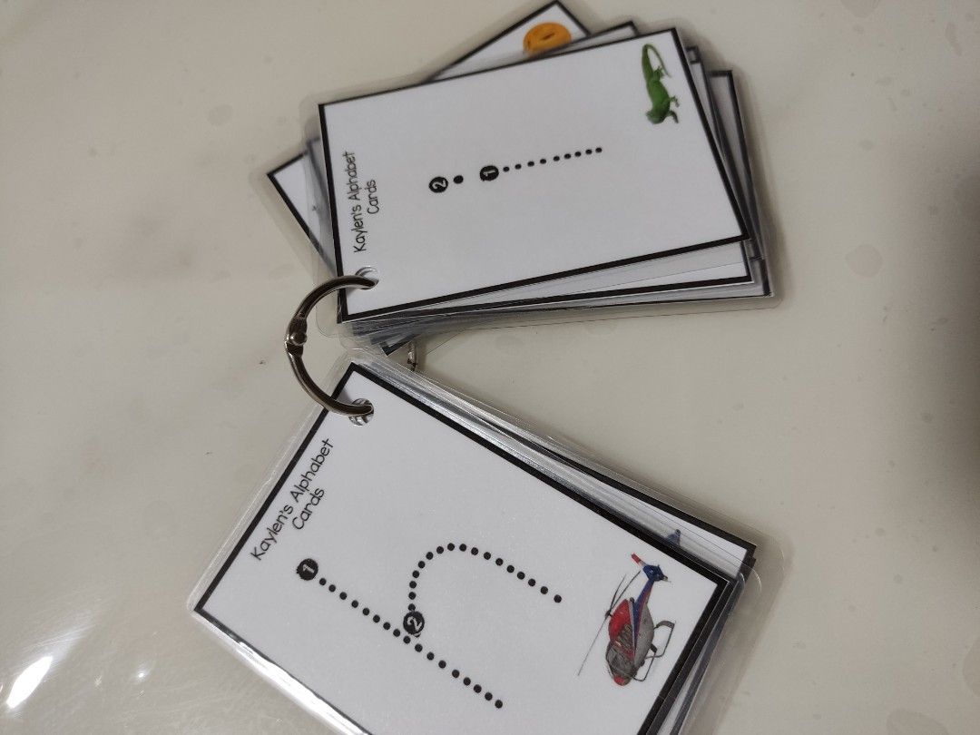 Personalised alphabet tracing cards, Hobbies & Toys, Stationery & Craft ...