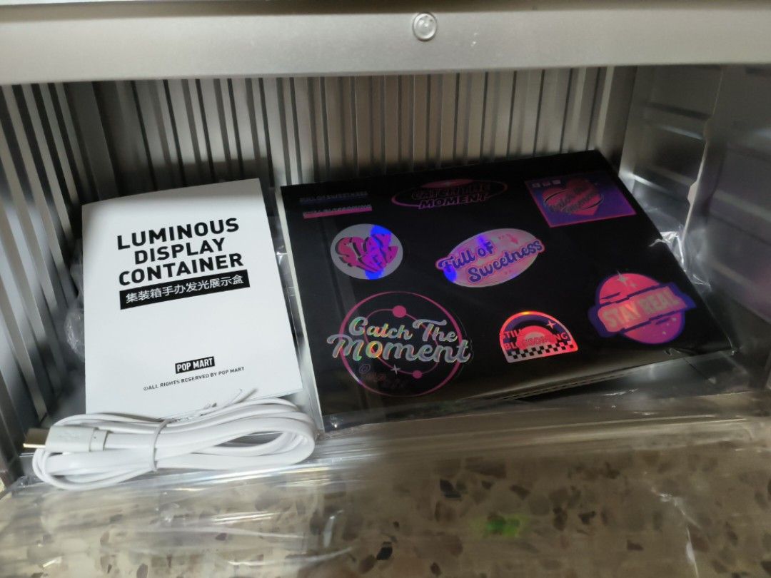Popmart Luminous Display Container Electroplated Silver, Hobbies & Toys ...
