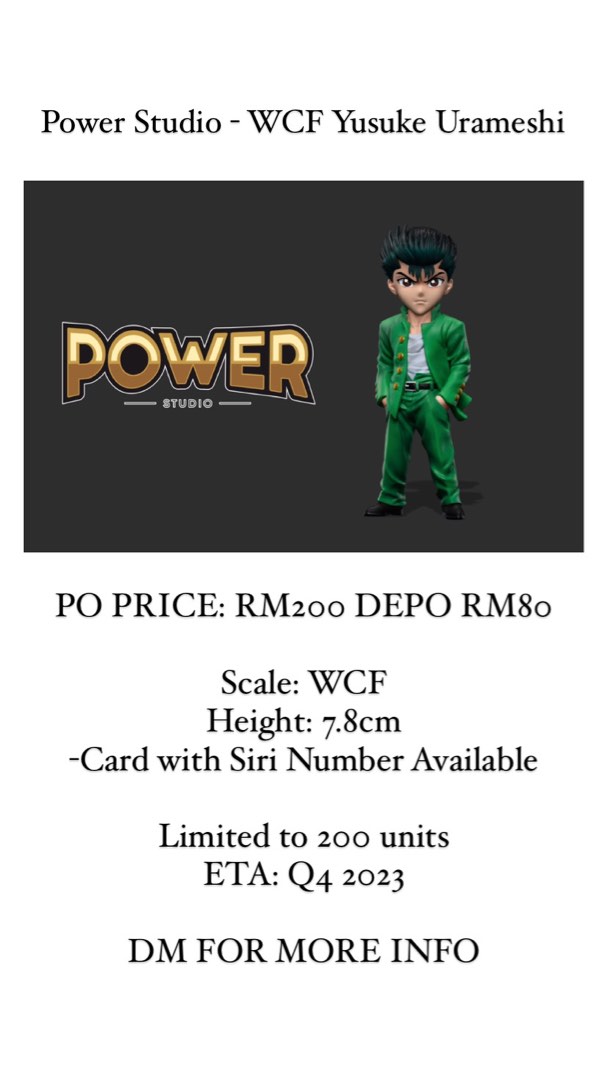 Power Studio - WCF Yusuke Urameshi, Hobbies & Toys, Toys & Games on ...