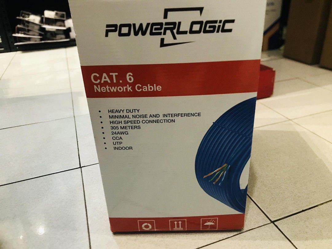 Powerlogic CAT6 UTP Cable 24AWG .5 CCA Pairs 305 Meters Blue, Computers ...