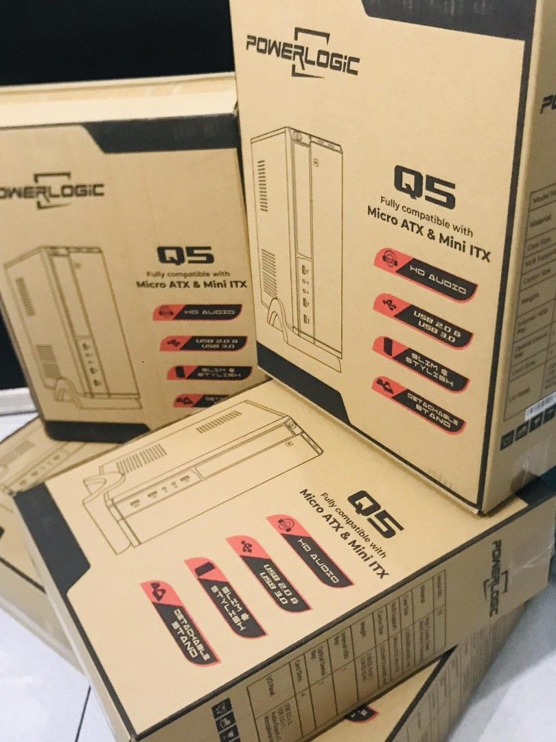 Powerlogic Q5 Slim Mini-Micro ATX PC Desktop Case with 600w PSU ...