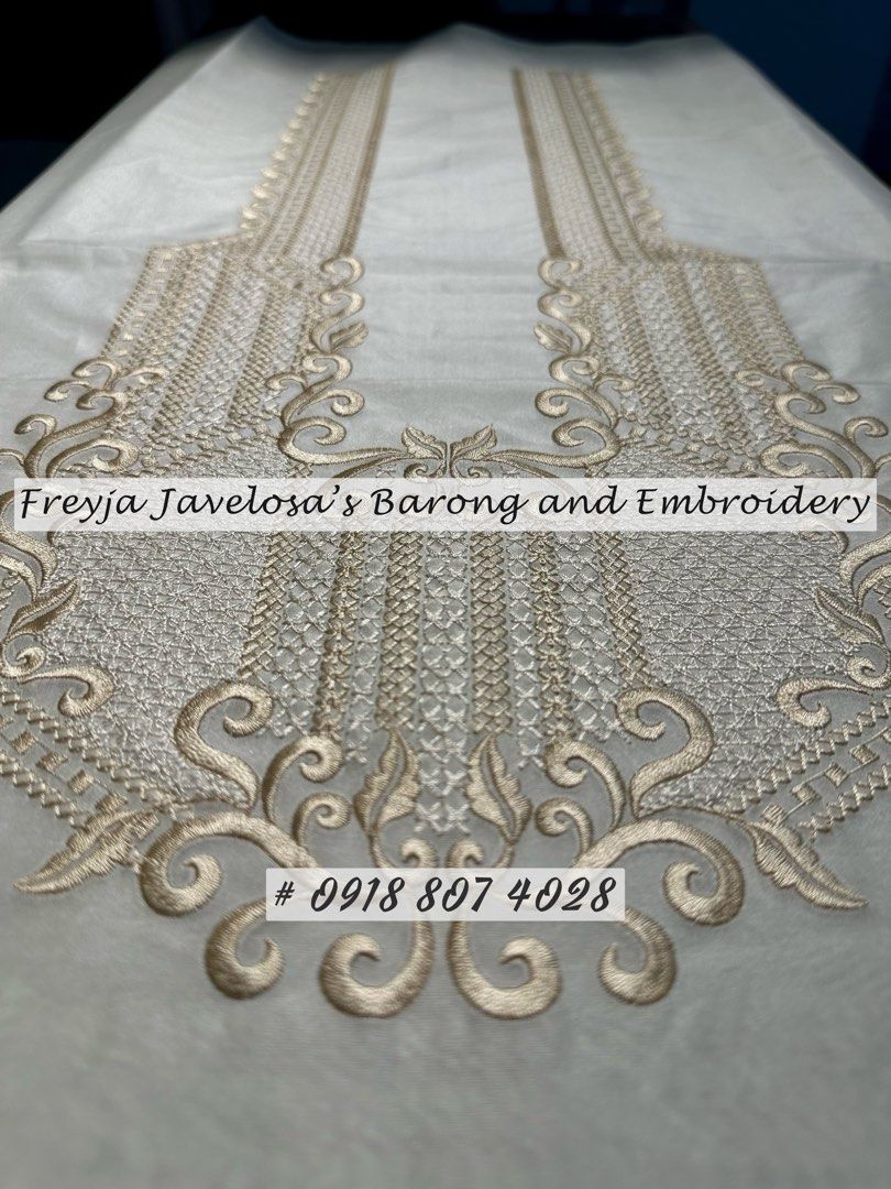 Precut Hand Embroidered Barong Tagalog Fabric available in Piña Silk ...