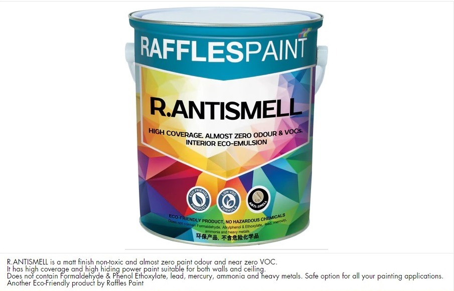 Raffles Anti-Smell Paint (3L, Pure White, Matt), Furniture & Home ...