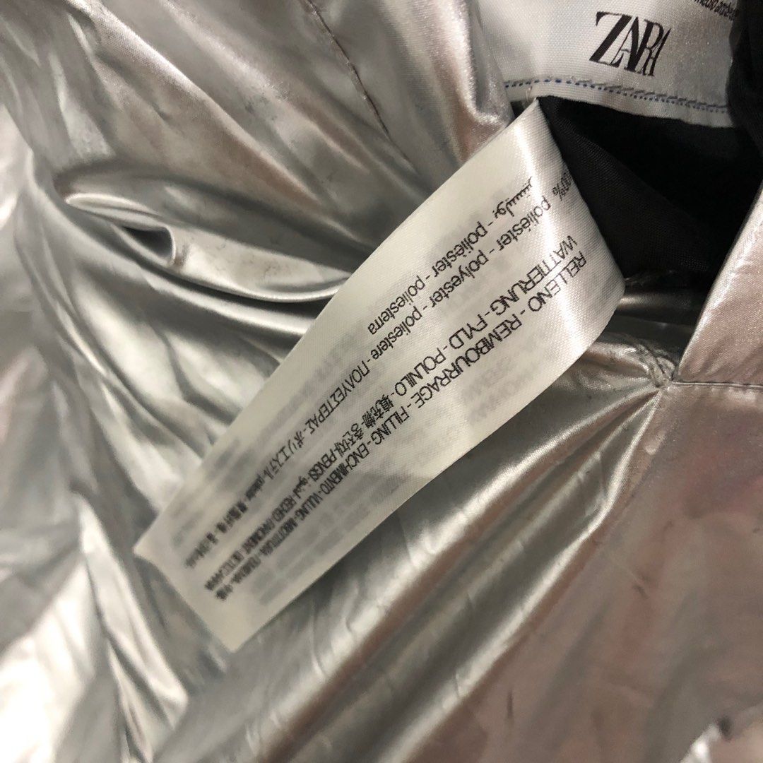 Rare Zara Join Life 2019 100% Upcycled Project Stylish Metallic Puffer ...