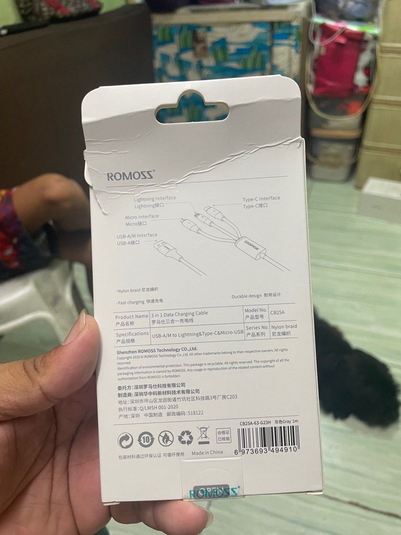 Romoss 3 in 1 charging cable on Carousell Romoss 3 in 1 charging cable on Carousell