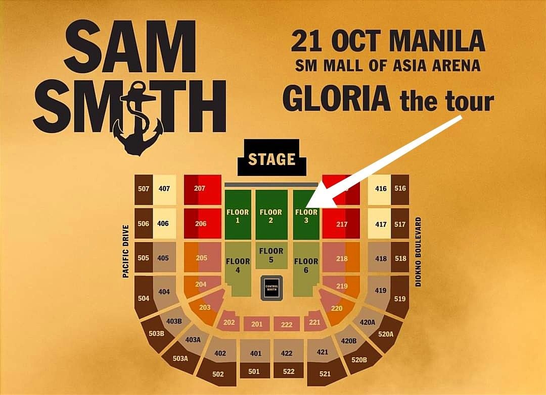 Sam Smith Gloria The Tour VIP Floor 3 ( MOA Arena Manila Philippines ...