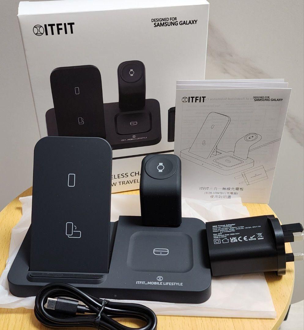 Samsung ITFIT 3合1無線充電板 跟30w火牛, 手提電話, 智能穿戴裝置及智能手錶 - Carousell