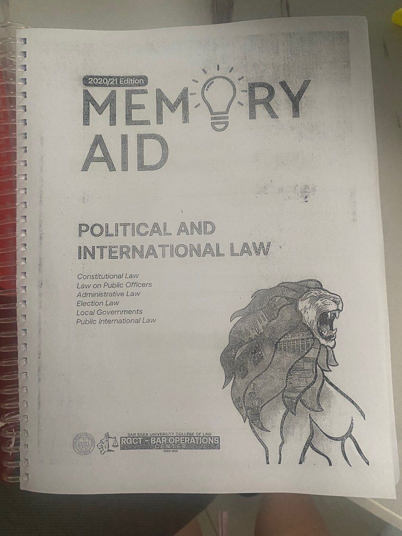 San beda memory aid (political law), Hobbies & Toys, Books & Magazines ...