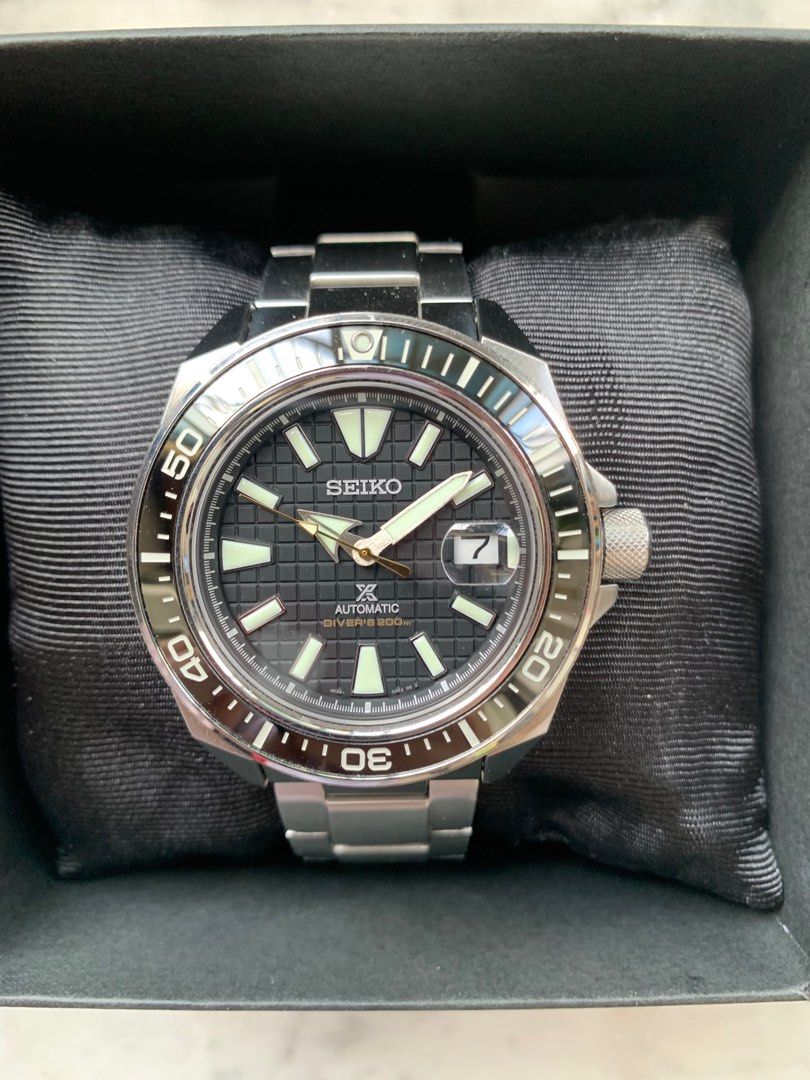 Seiko King Samurai Black Sapphire Ceramic Bezel SRPE35 SRPE35K1, Men's ...
