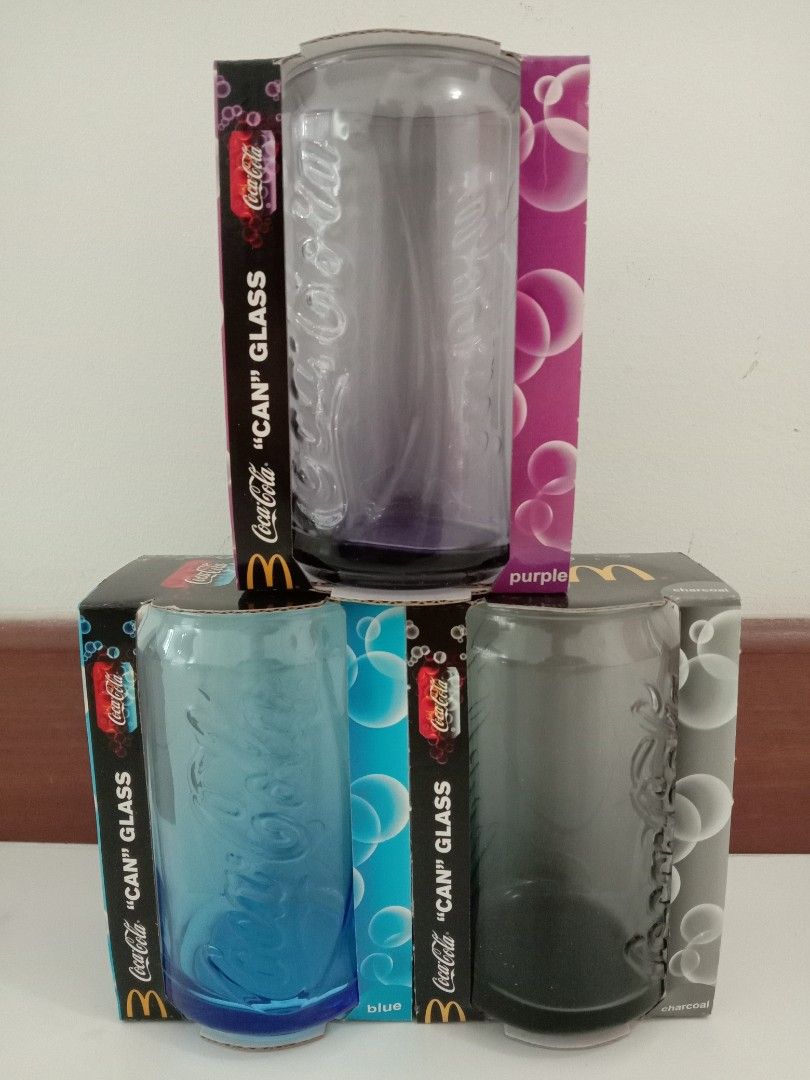 Set of 3. Coca-cola "CAN" glass, Furniture & Home Living, Kitchenware ...