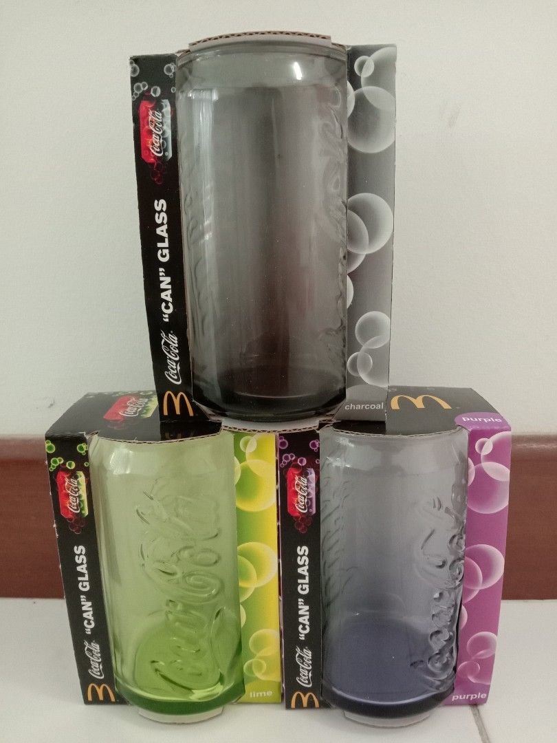 Set of 3. Coca-cola "CAN" glass, Furniture & Home Living, Kitchenware ...