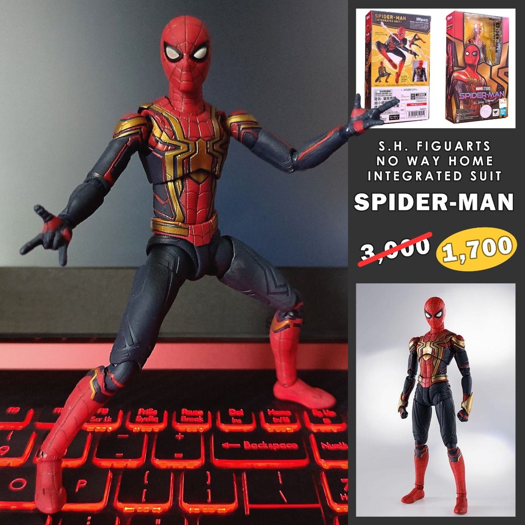 SHF/ SH Figuarts NWH/ No Way Home Integrated Suit Spider-Man on Carousell