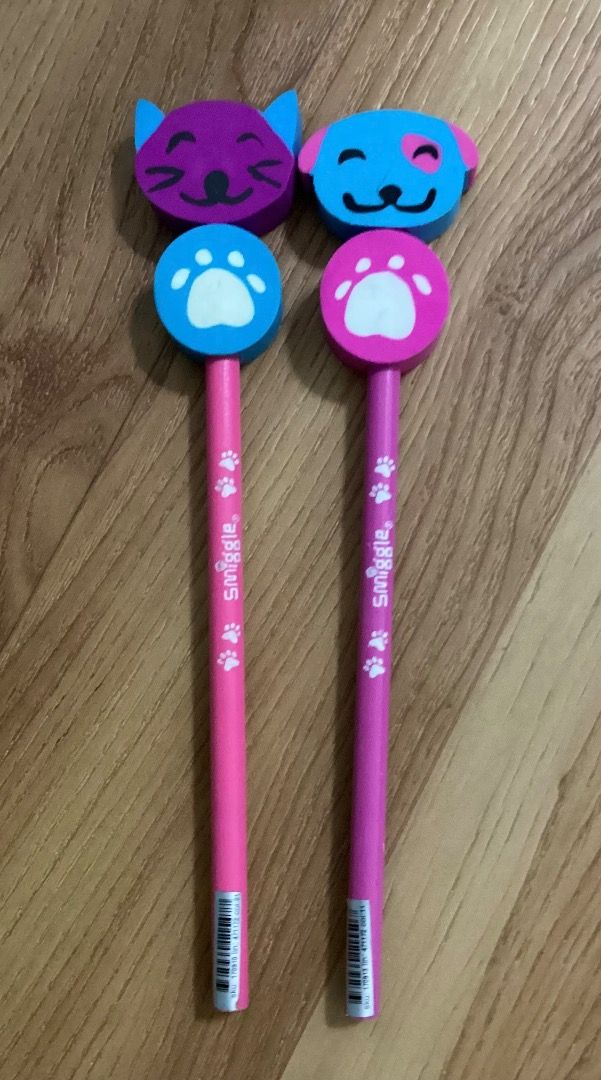 SMIGGLE pencils with 2 erasers., Hobbies & Toys, Stationery & Craft ...