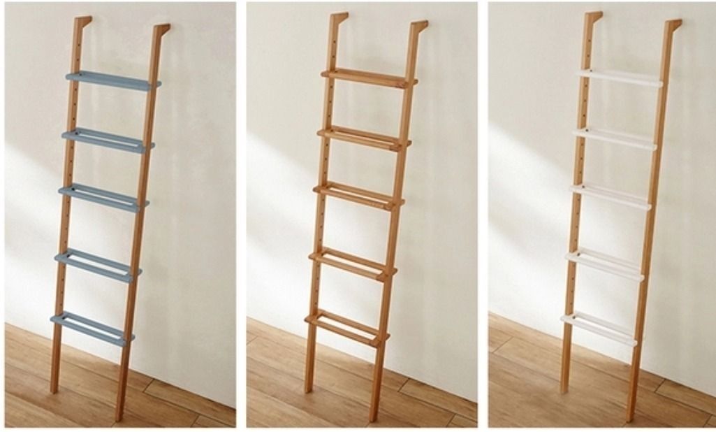 Solid Wood Ladder Rack, Furniture & Home Living, Furniture, Shelves ...