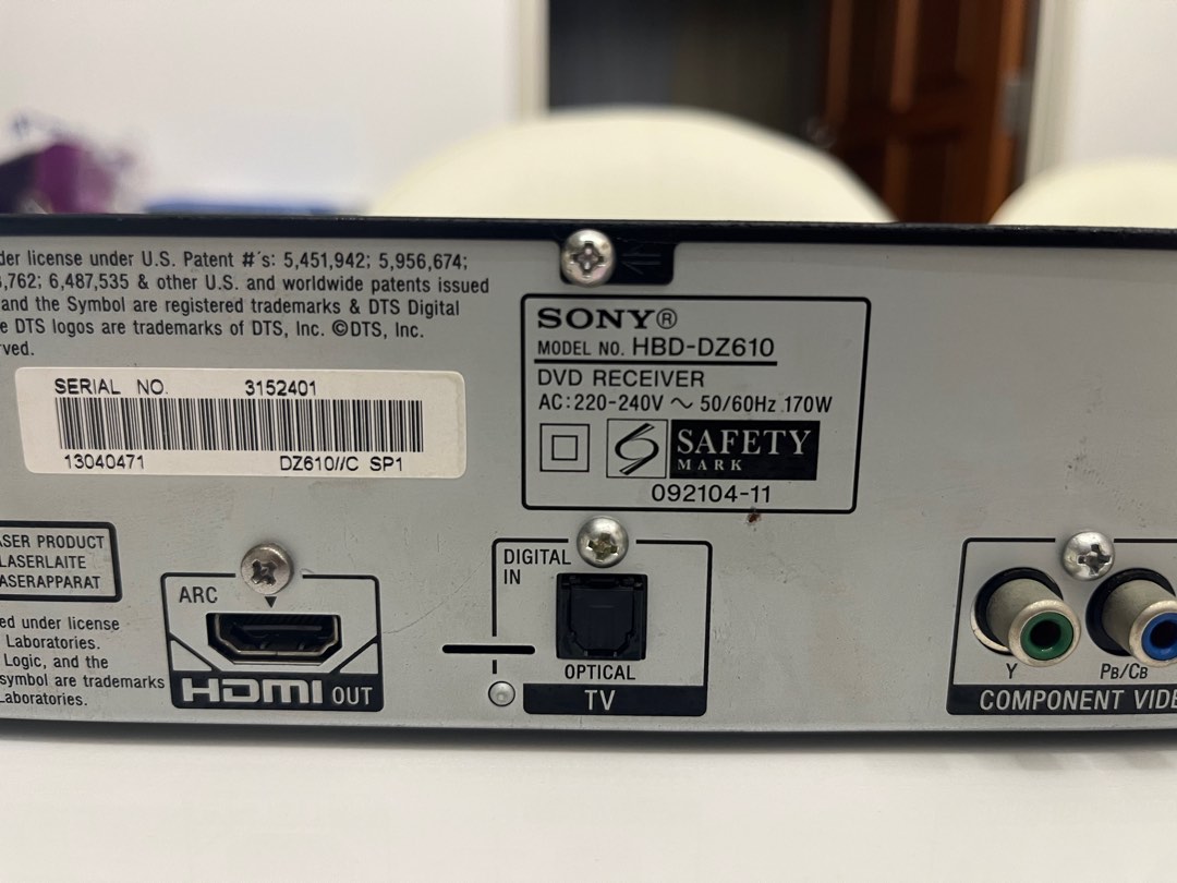 SONY HBD DZ610, TV & Home Appliances, TV & Entertainment, Blu-Ray ...