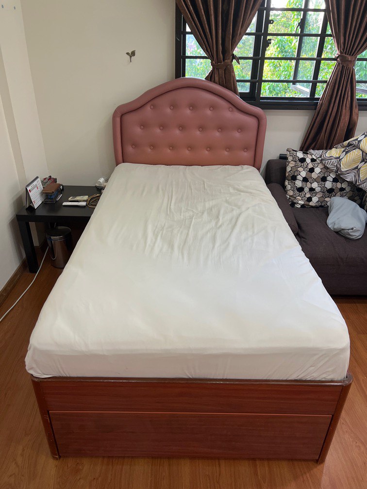 Super single bed with mattress (optional), Furniture & Home Living ...