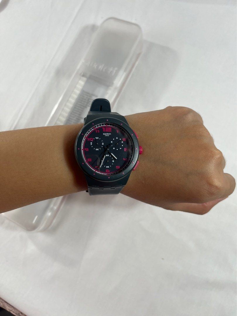 SWATCH Watch "A Touch of Fuschia" SUSA400 2012 Quartz Chrono, Men's ...