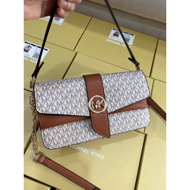 Tas MK Greenwich Shoulder Bag Wanita Set Box, Barang Mewah, Tas ...