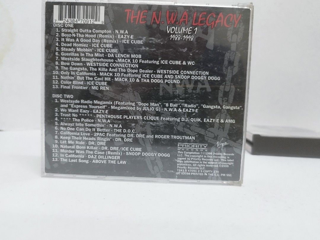 The N.W.A Legacy Volume 1 1988 - 1998 ( ice cube , eazy-e , dr. Dre ...
