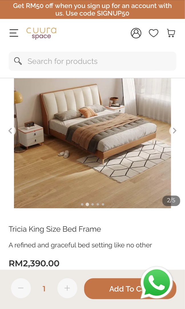 Tricia King Size Bed Frame, Furniture & Home Living, Furniture, Bed Frames & Mattresses on Carousell