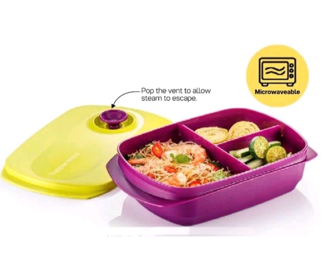Tupperware Reheatable Divided Lunch Box 1.0L, Furniture & Home Living ...