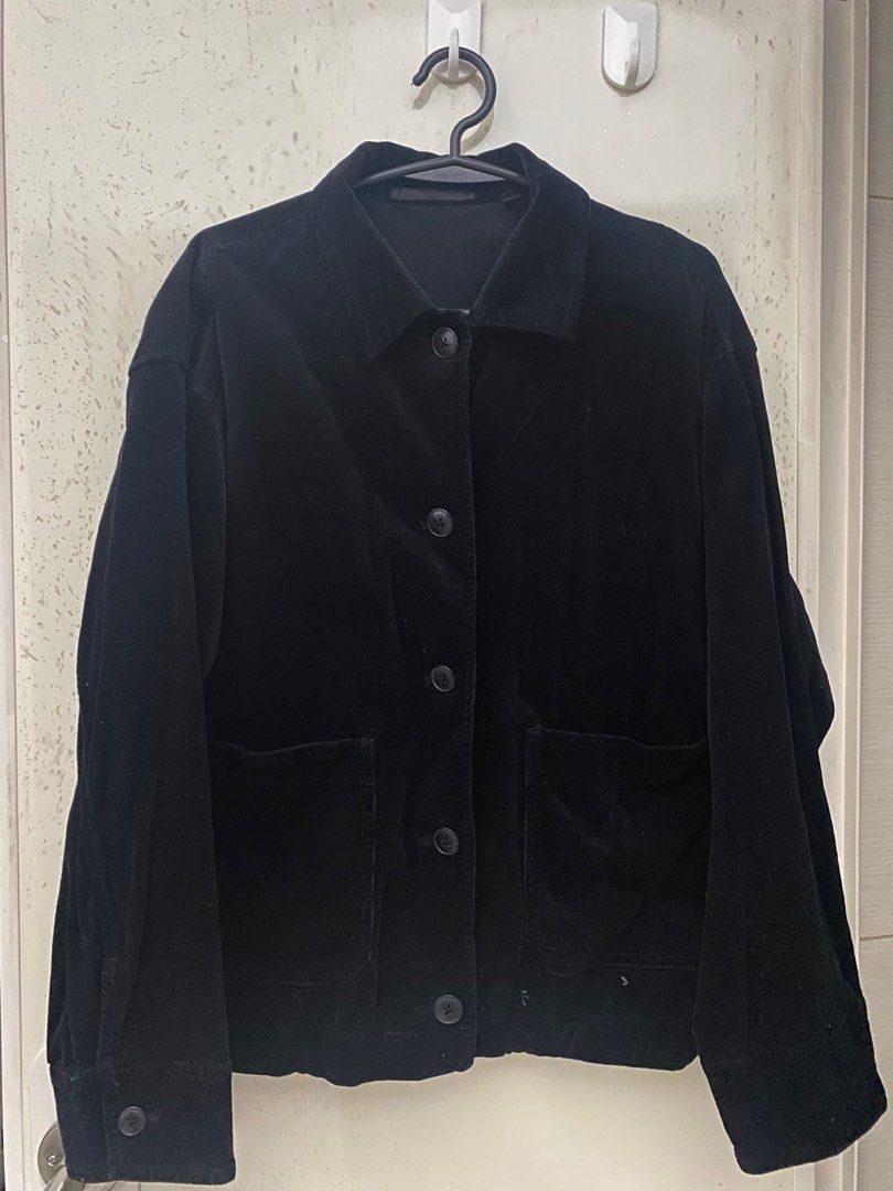 Uniqlo cropped corduroy jacket on Carousell