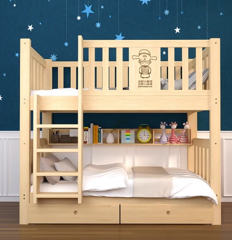 Upper and lower bunk bed all solid wood high and low bed sub-mother bed ...