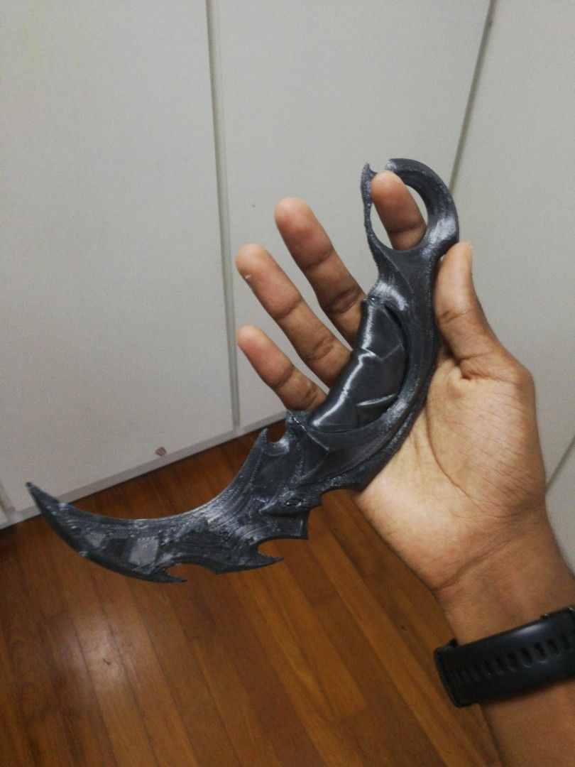 Valorant Reaver Karambit 3D printed model cosplay prop, Hobbies & Toys ...