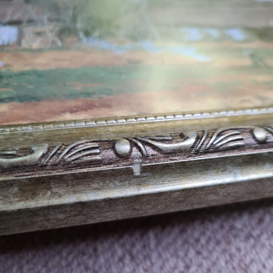 VINTAGE DISPLAY WALL FRAME "THE VILLAGE" COUNTRYSIDE & MOUNTAINS ...