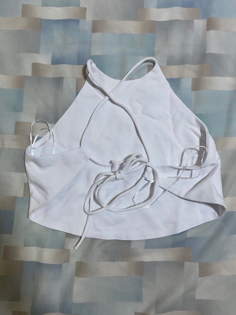 Zara White Backless Tie Top on Carousell