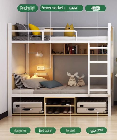 Zhuohao home upper and lower bunk iron bed double iron bed student ...