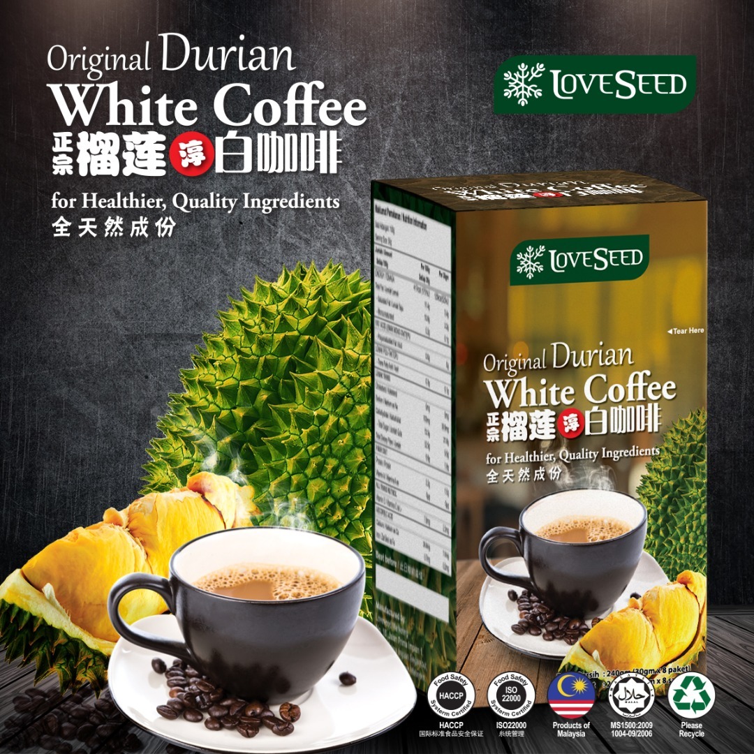 100% Pure Durian white coffee, Food & Drinks, Beverages on Carousell