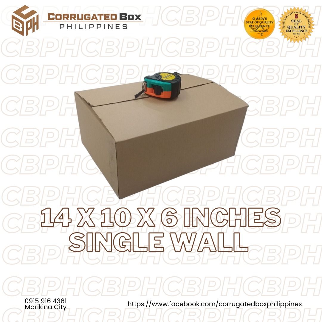 14 x 10 x 6 inches corrugated box on Carousell
