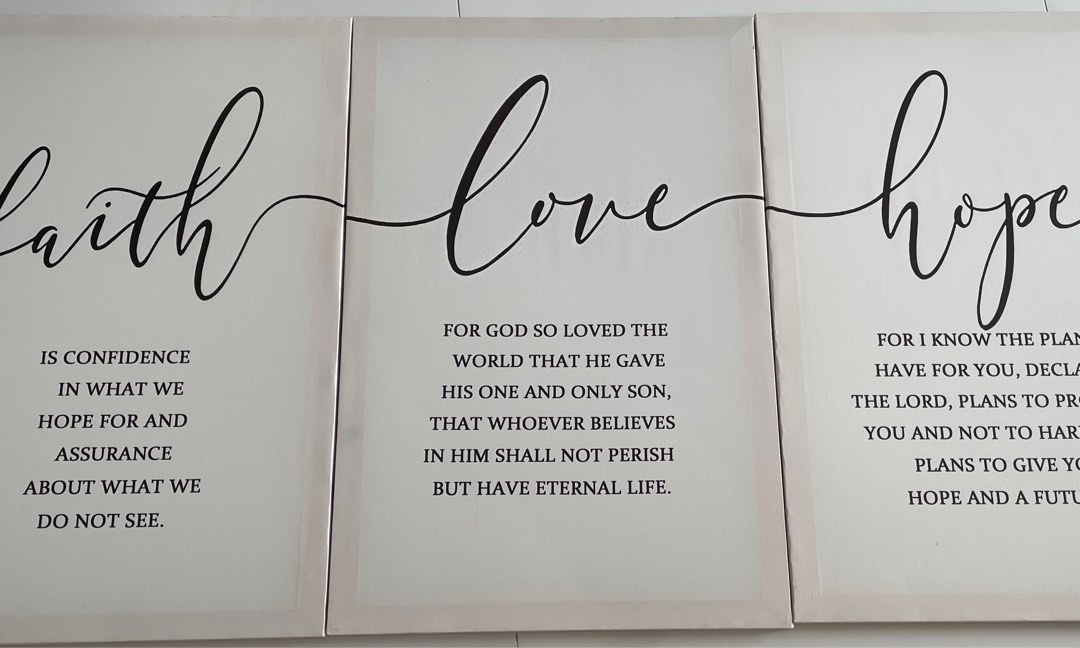 Faith Hope Love Posters , Furniture & Home Living, Home Decor, Frames ...