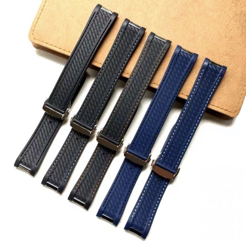 20MM OMEGA AQUATERRA SILICONE RUBBER STRAP WITH STAINLESS STEEL FOLDING ...