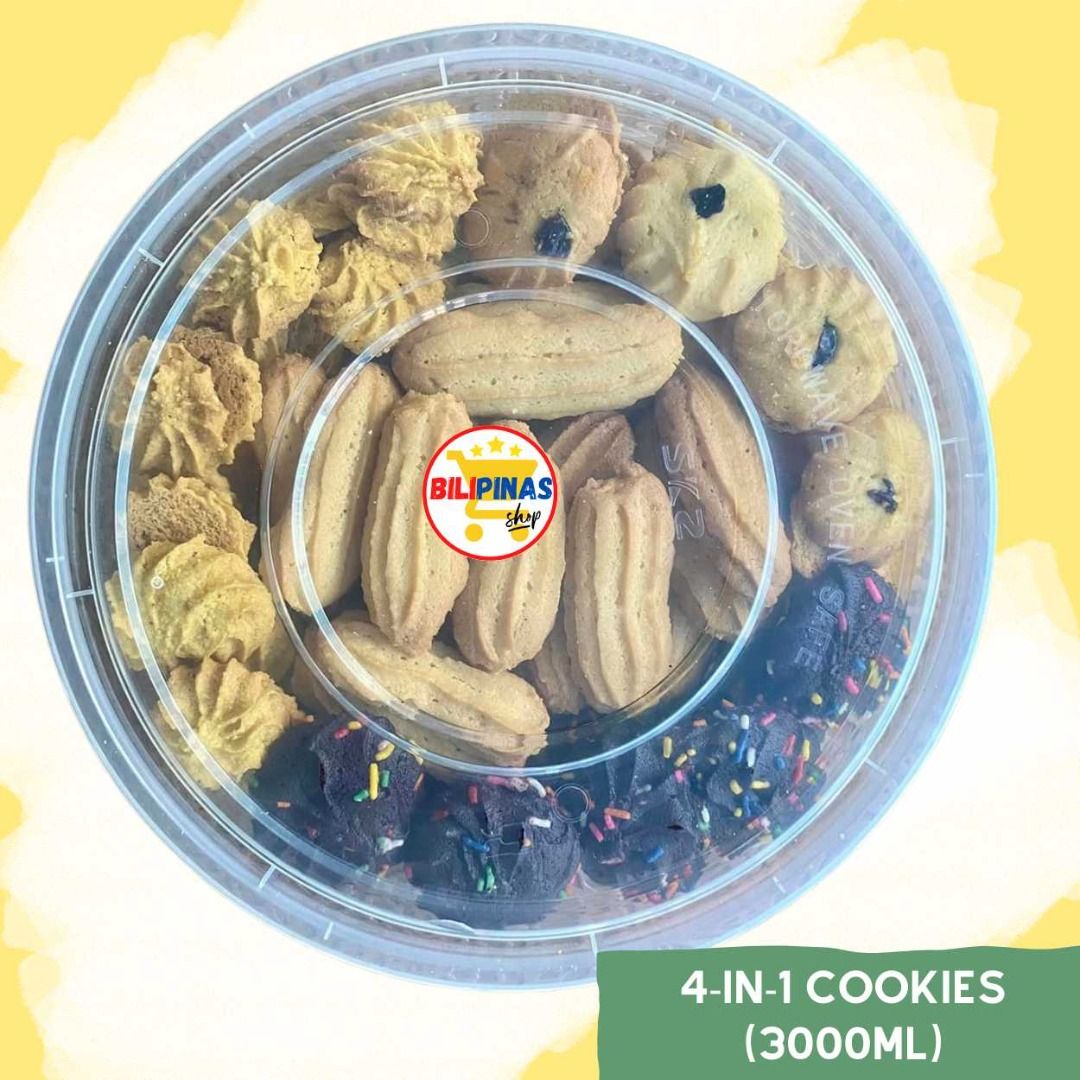 4-IN-1 COOKIES 3000ML COOKIES IN A TUB BISCUITS IN A TUB, Food & Drinks ...