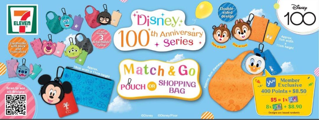 7-11 Disney 100th Anniversary sticker set, Hobbies & Toys, Memorabilia ...
