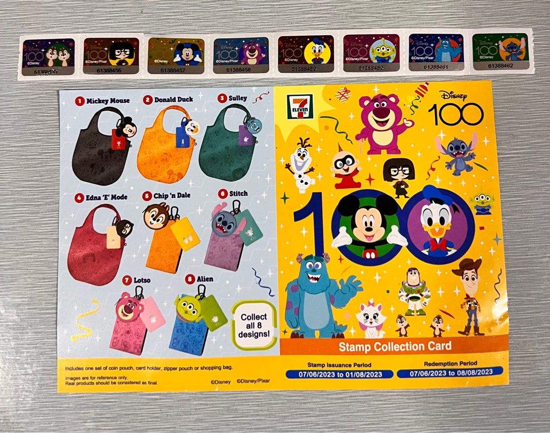 7-11 Disney 100th Anniversary sticker set, Hobbies & Toys, Memorabilia ...