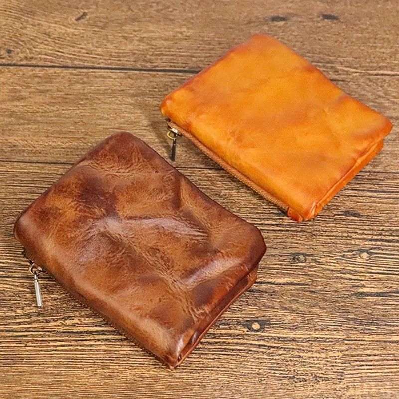 : Beg Dompet Kulit Asli Lelaki Gaya Vintage dengan Poket Syiling ...