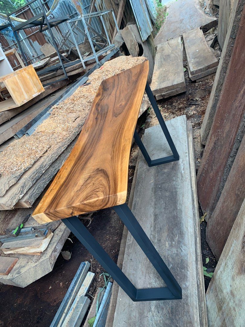 Acacia Top Console Table 120x30-35x77cm on Carousell