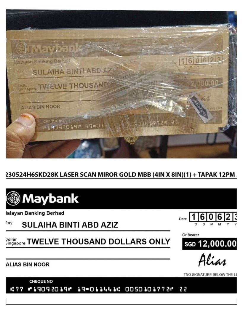 Acrylic Board & Cheque for Wedding, Everything Else on Carousell