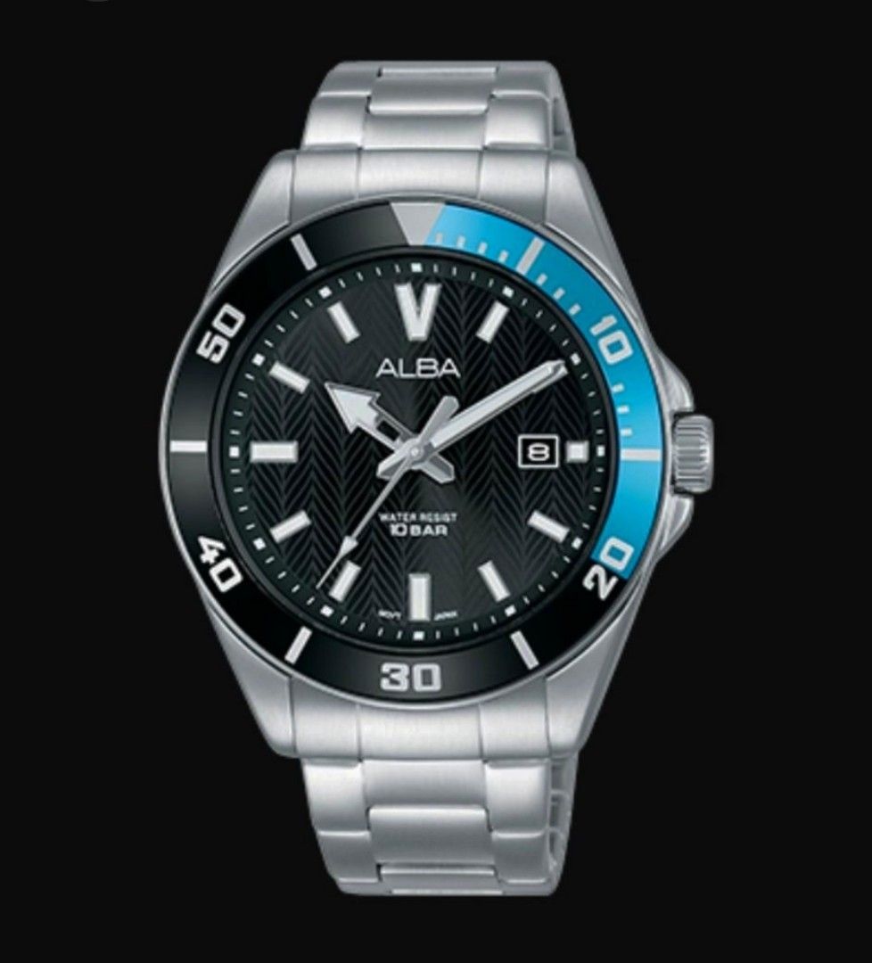 Alba Seiko " Batman " 100m Dive Quartz Watch Comes With Free Nato Strap ...